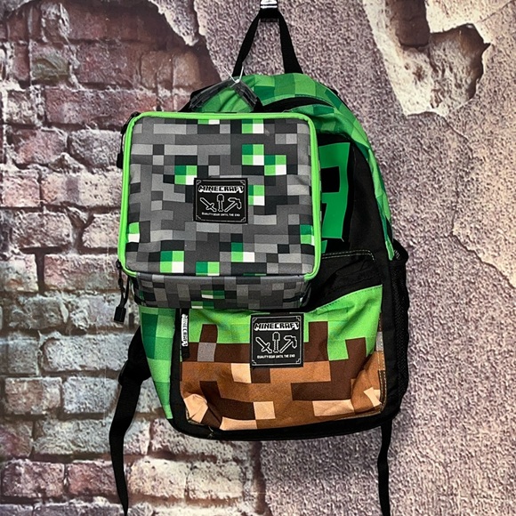 Mojang | Accessories | Minecraft Creeper Backpack Lunch Box Set By Jinx ...